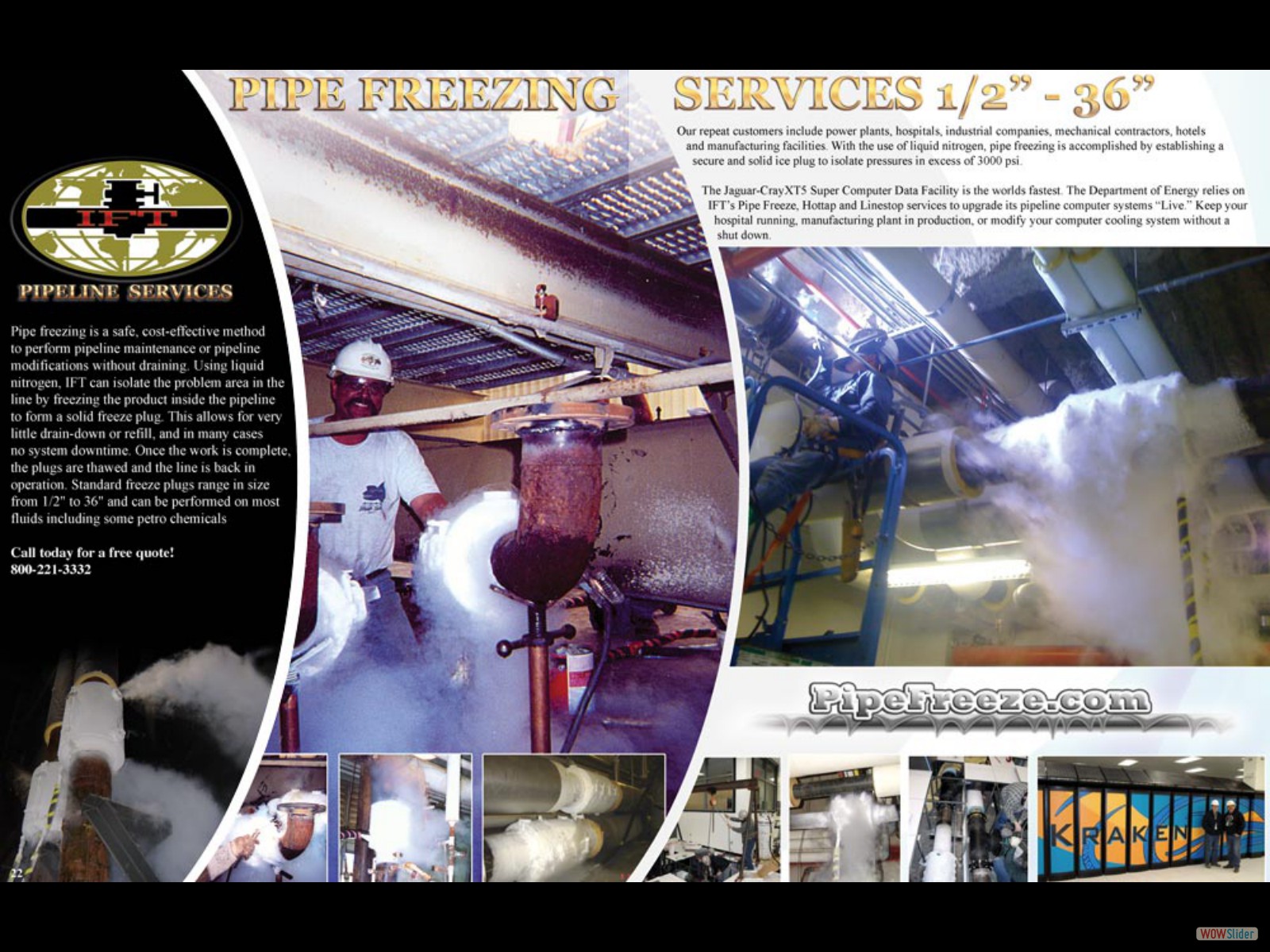 Pipeline Freeze Plug Services 1/2 to 36 inches