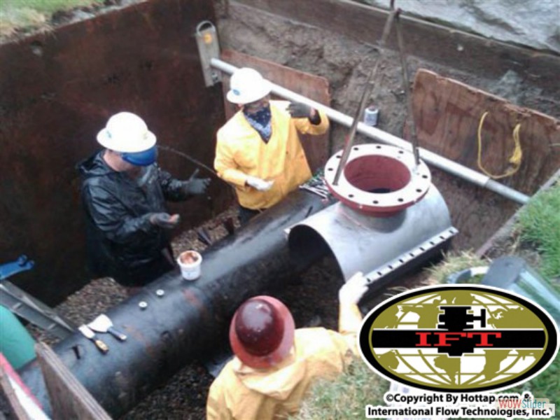 20inch line stop fitting on ductile iron pipeline